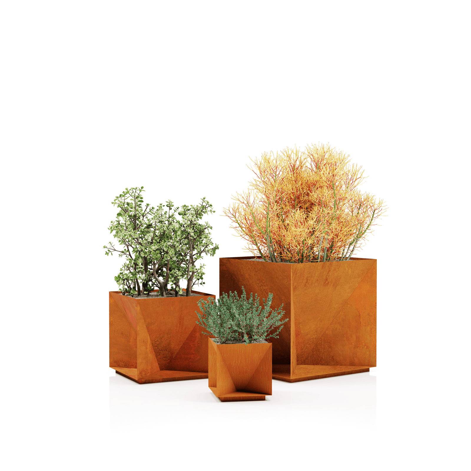 „Pyramid Cube” Pots - Rusty.lt